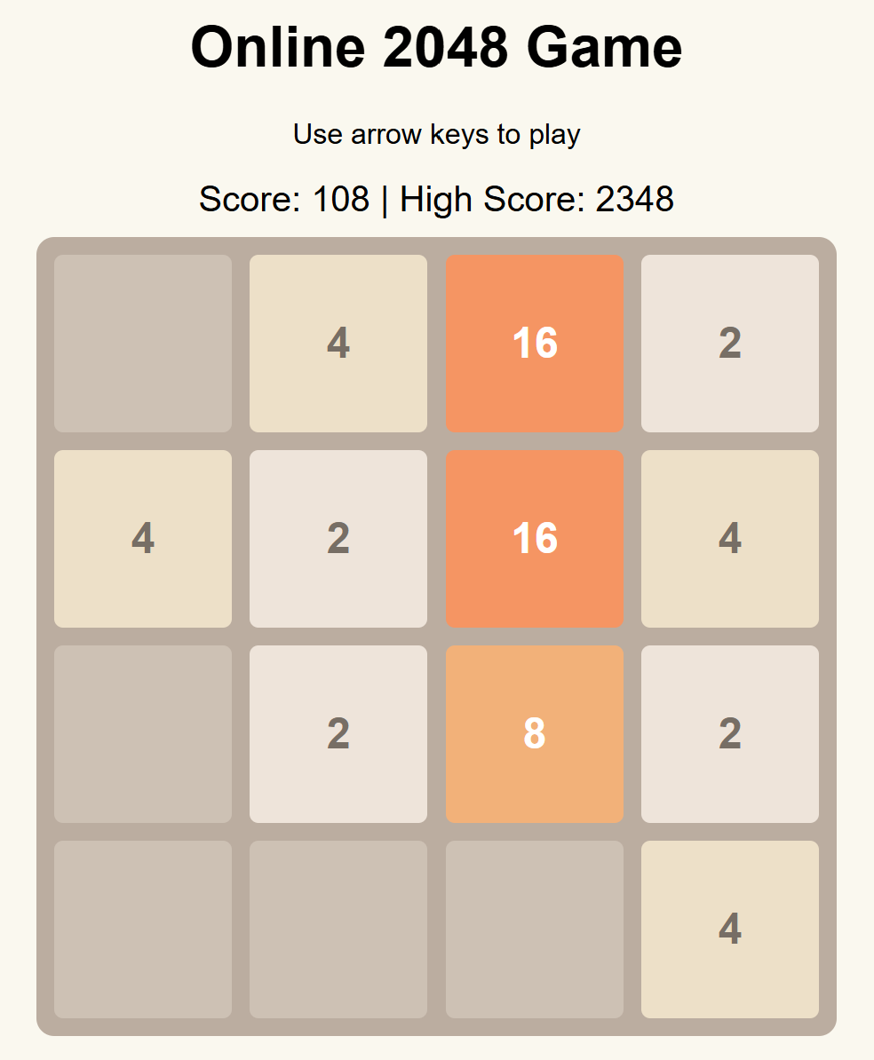 Online 2048 Game